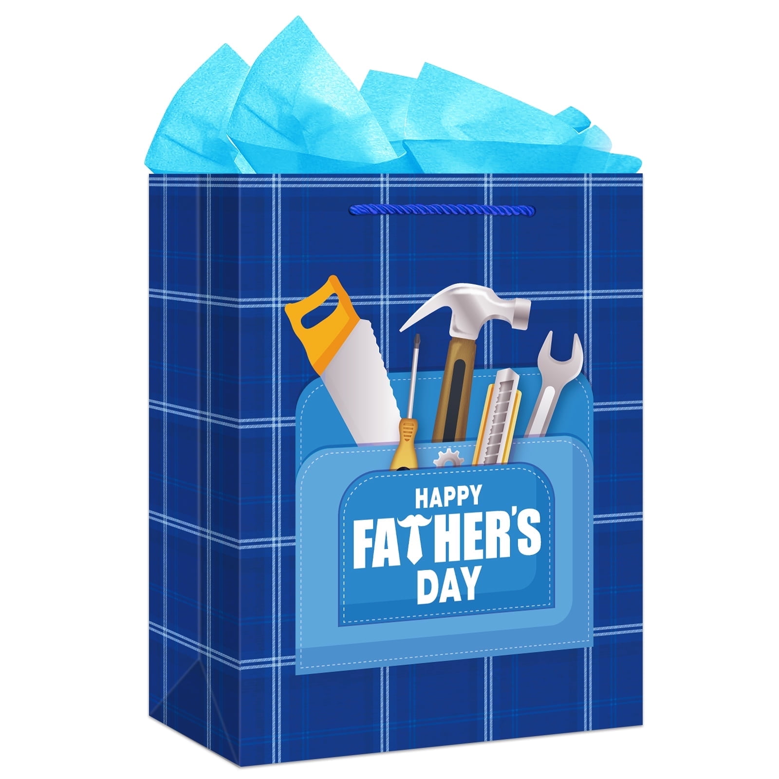 WaaHome Fathers Day Gift Bag - 11.5" Happy Father's Day Paper Gift Bag ...