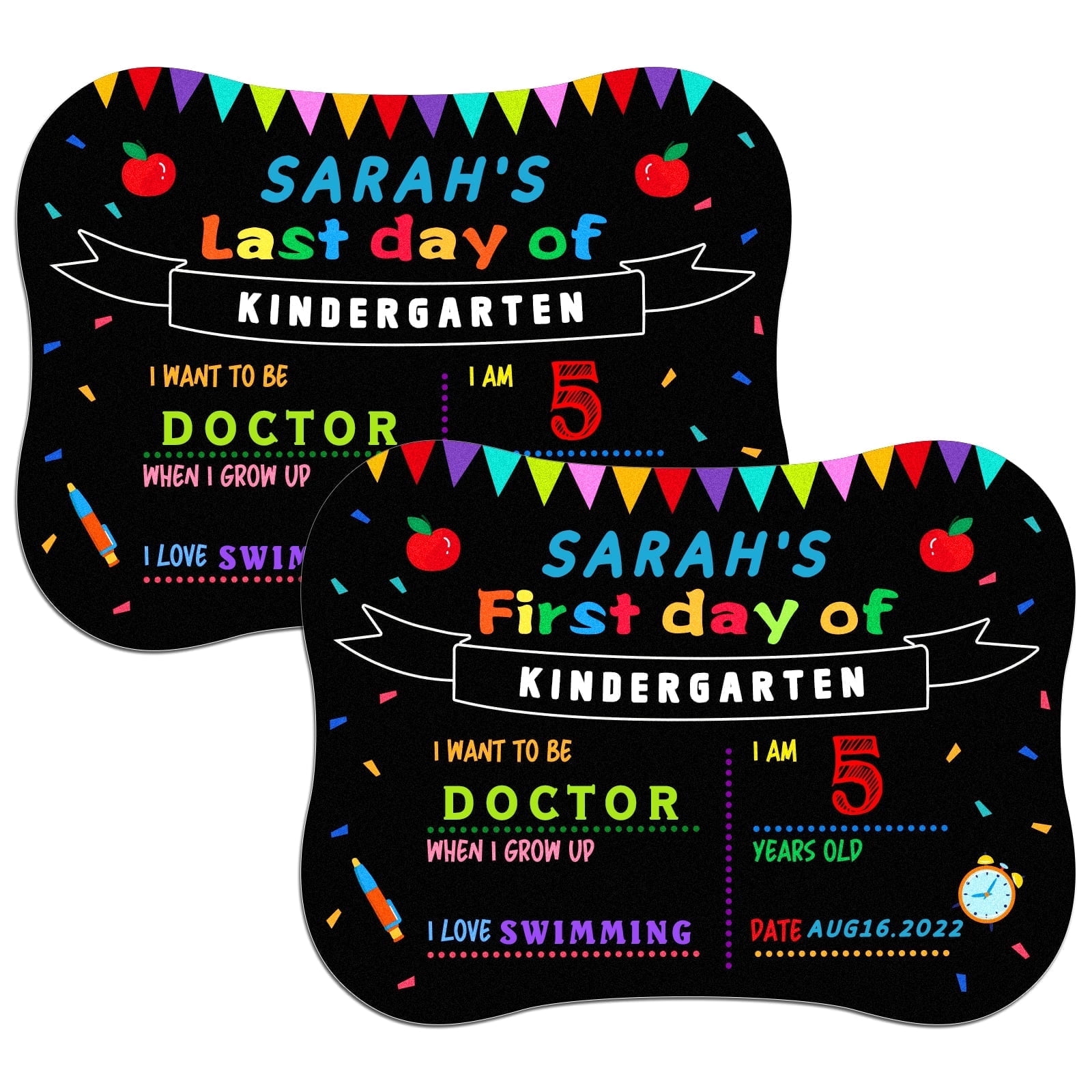 WaaHome Classroom Set: Double Sided First & Last Day of School ...