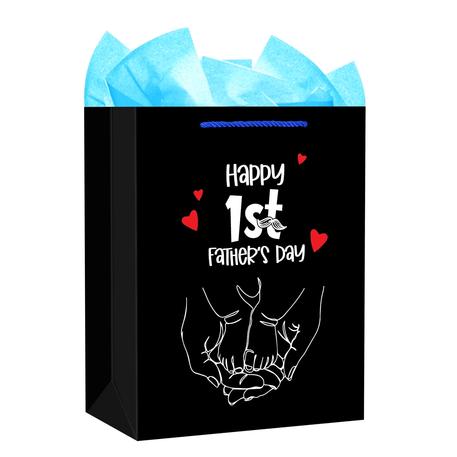 WaaHome First Fathers Day Gift Bag - 11.5" Medium First Time Dad ...