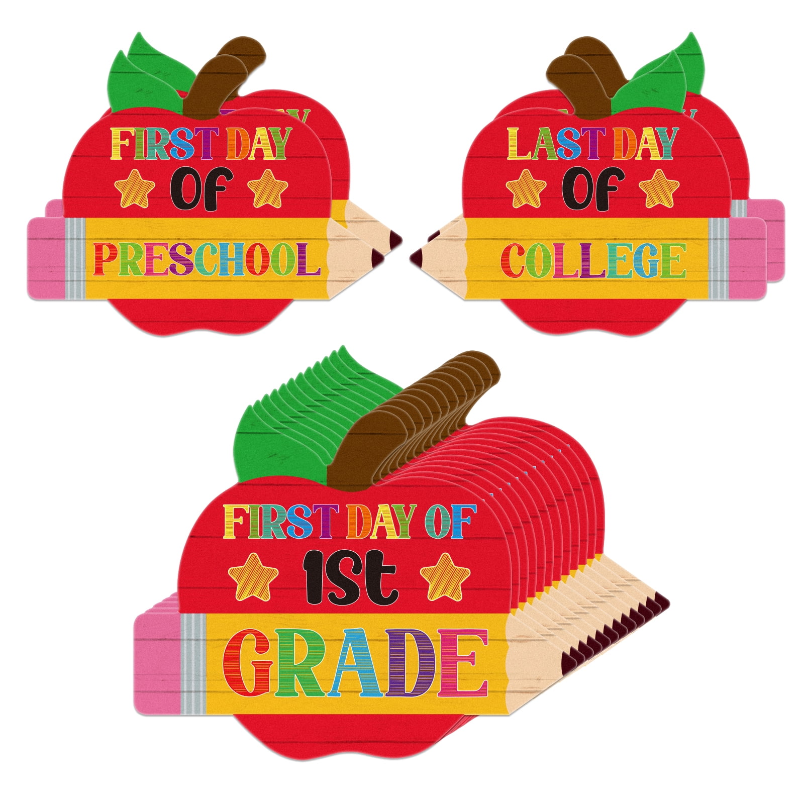 WaaHome First & Last Day of School Photo Prop Sign 8''x10'' Double ...