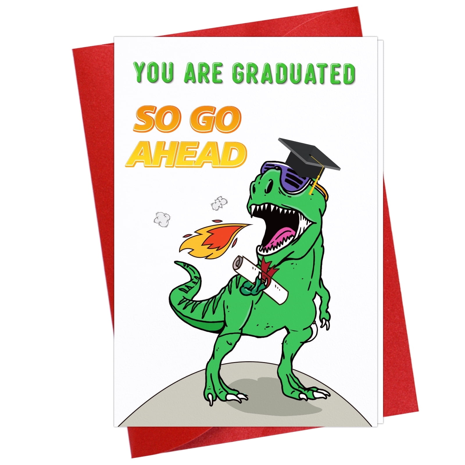WaaHome Funny Graduation Cards 2025 Dinosaur Graduation Card for Him ...