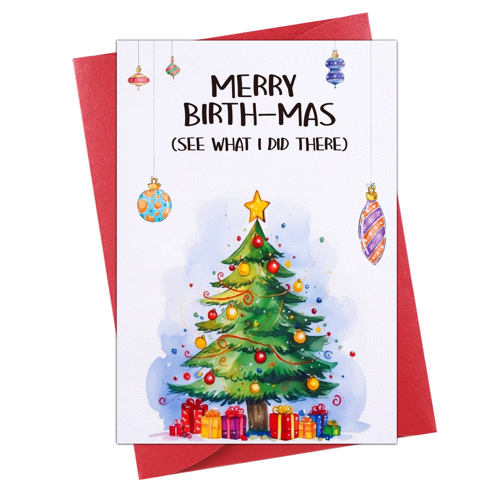 WaaHome Funny Merry Christmas and Happy Birthday Card, December Bday ...