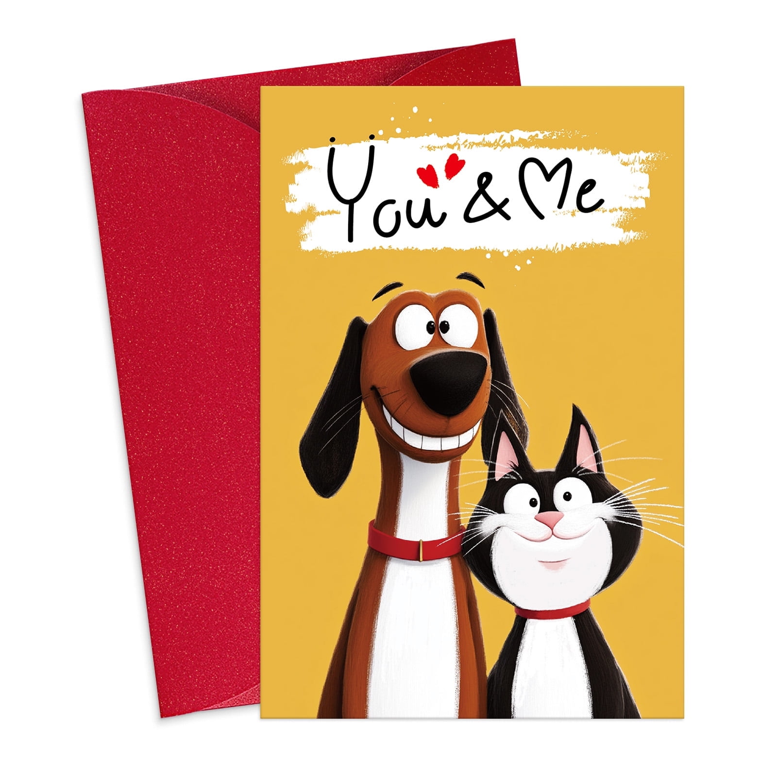 WaaHome Cute Pet Valentines Card for Him Her - Funny Dog-Cat Valentines ...