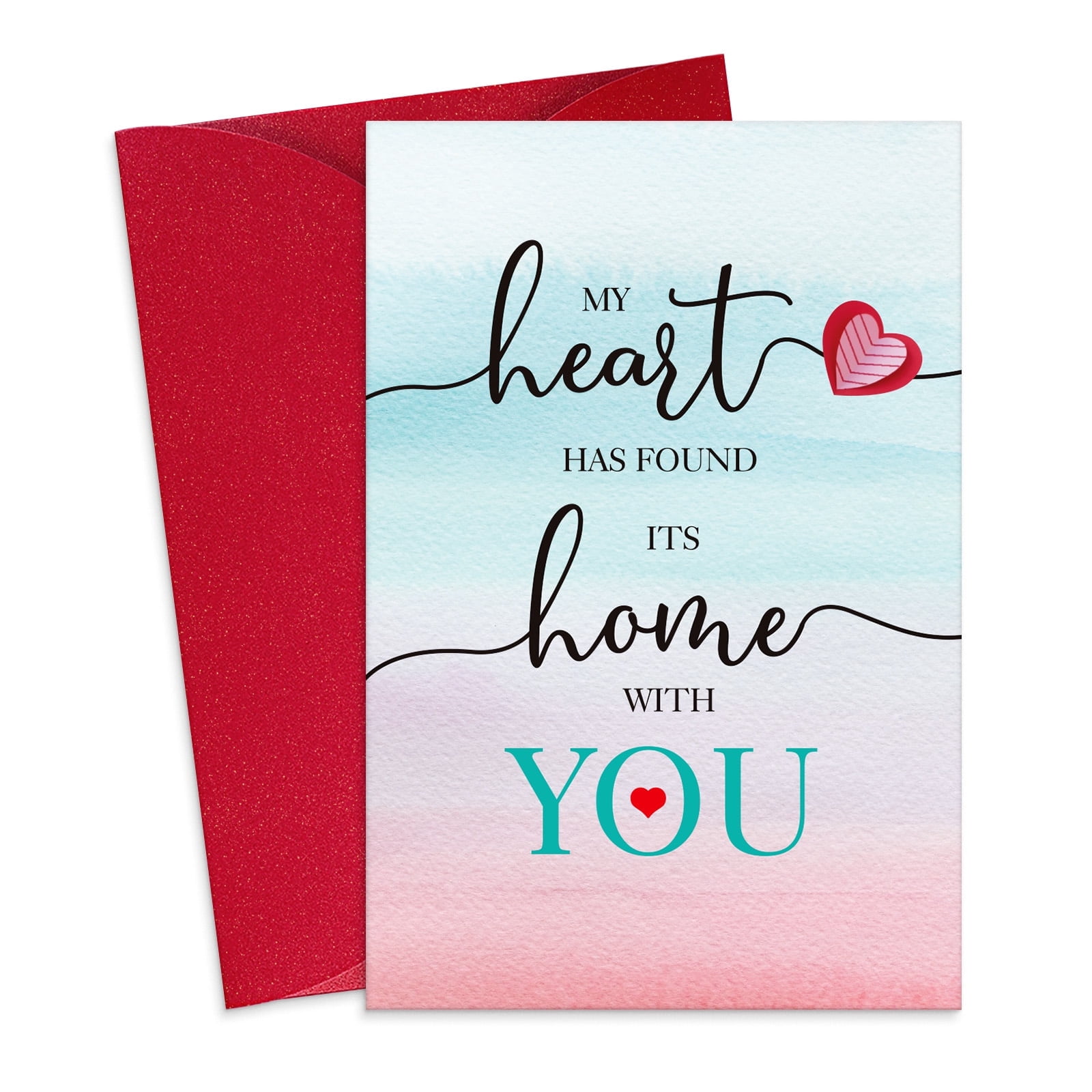 WaaHome Valentines Day Card for Husband - My Heart Has Found Its Home ...