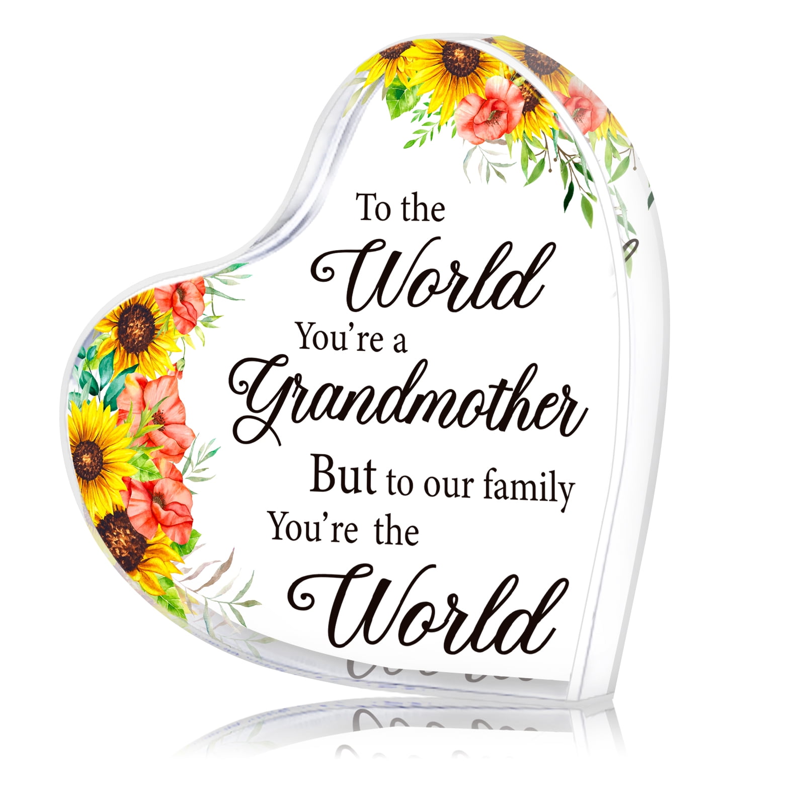 WaaHome Gift for GradnMom,4" Heart Shape Mother's Day Gift for for ...
