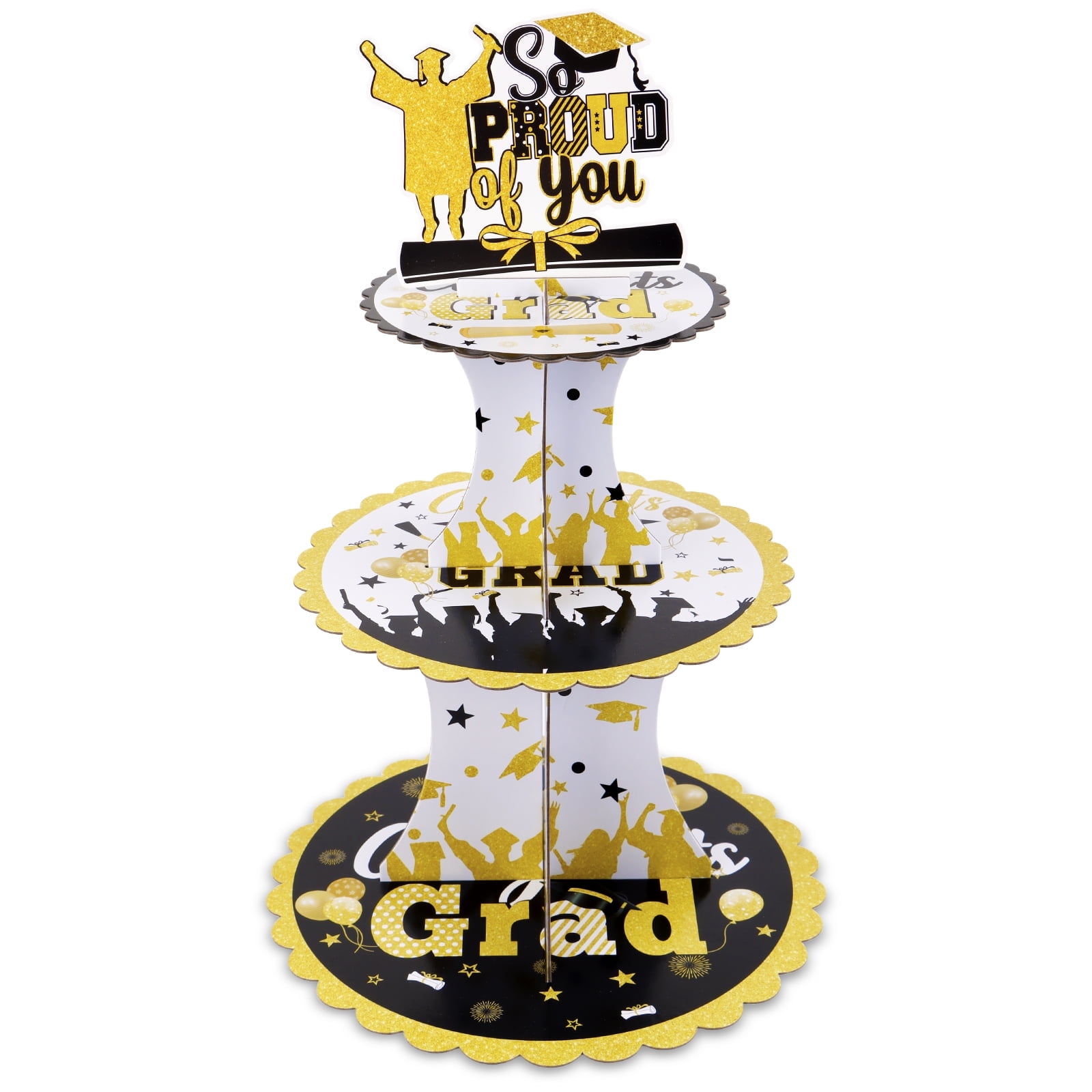 WaaHome Graduation Cupcake Stand 3 Tier Cupcake Stand for 12 Cupcakes ...