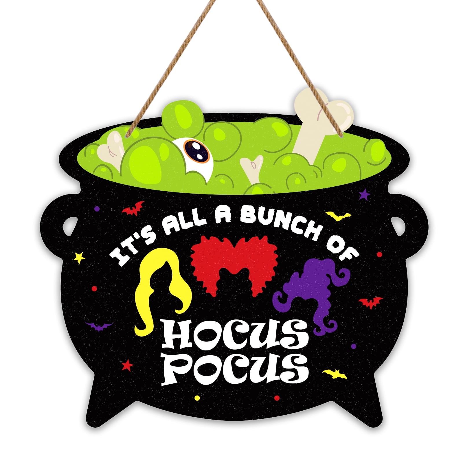 WaaHome Halloween Hocus Pocus Door Sign Halloween Door Wreath for Front ...