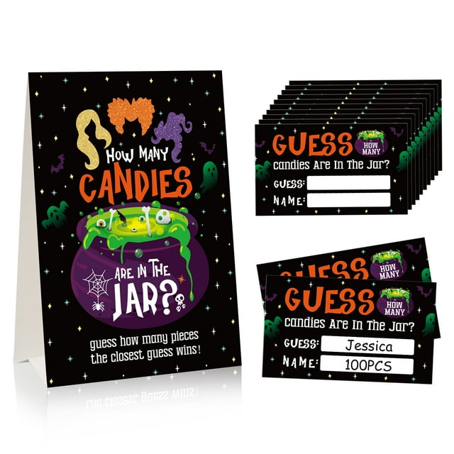 WaaHome Halloween Party Game For Kids Adults 50pcs Guess How Many ...