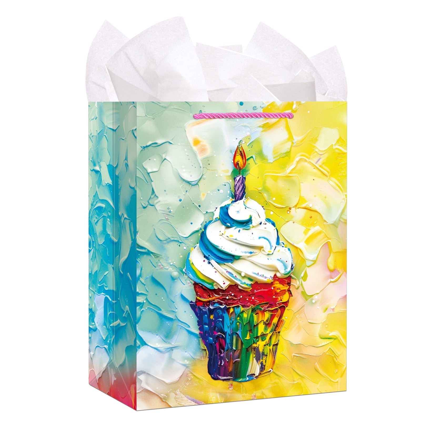 WaaHome Happy Birthday Gift Bag with Handle and Tissue Paper-11.5 ...