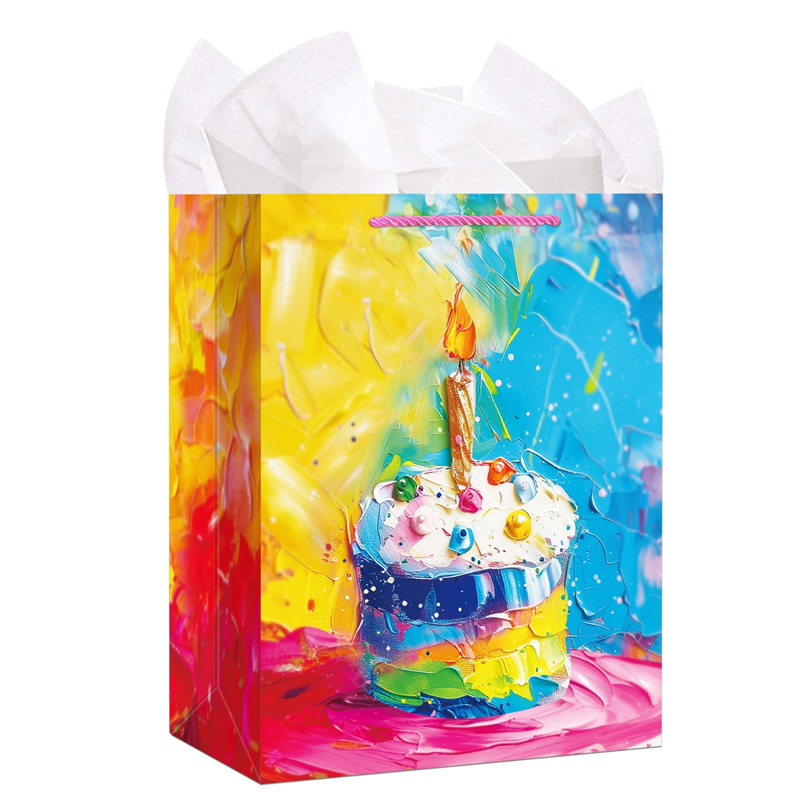 WaaHome Happy Birthday Gift Bag with Handle and Tissue Paper-11.5 ...