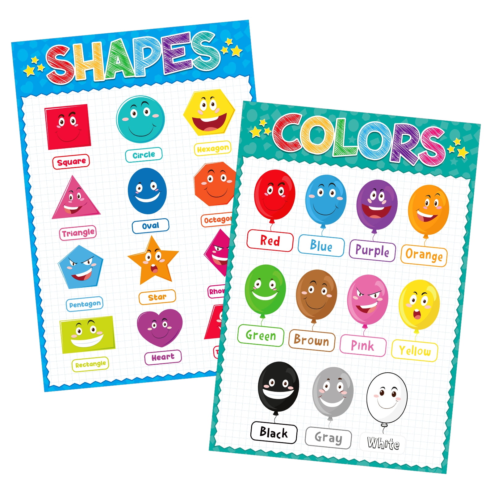 WaaHome Preschool Educational Posters for Toddlers 1-3 Kids 11"x 16.5 ...