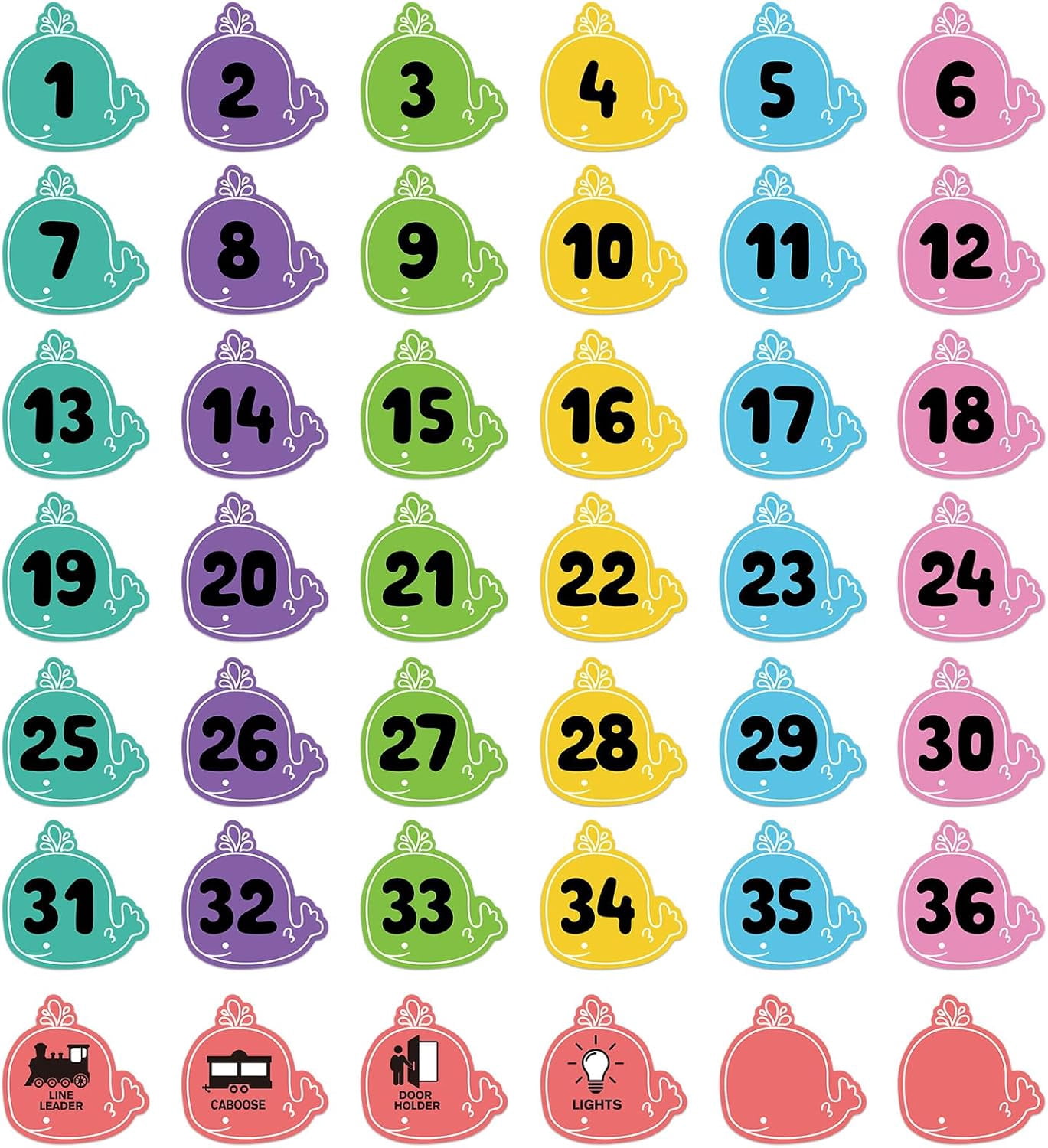 WaaHome Line up Spots for Classroom Floor - 42Pcs Floor Numbers for ...