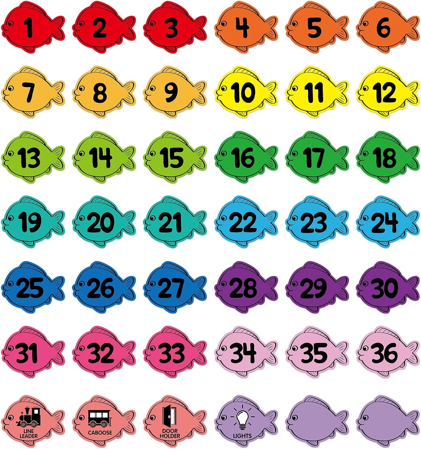 WaaHome Line up Spots for Classroom Floor - 42Pcs Floor Numbers for ...