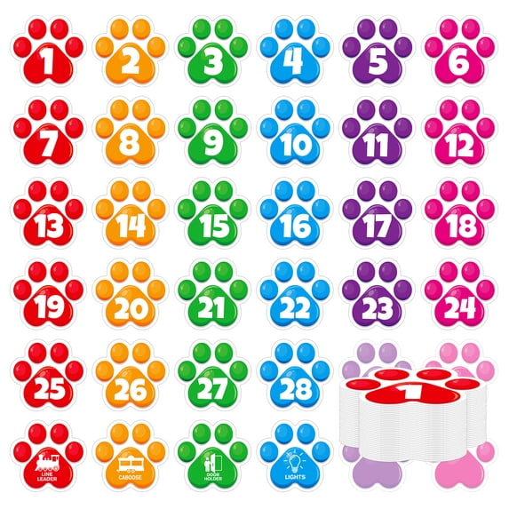 WaaHome Line up Spots for Classroom Floor Number Stickers for Classroom ...