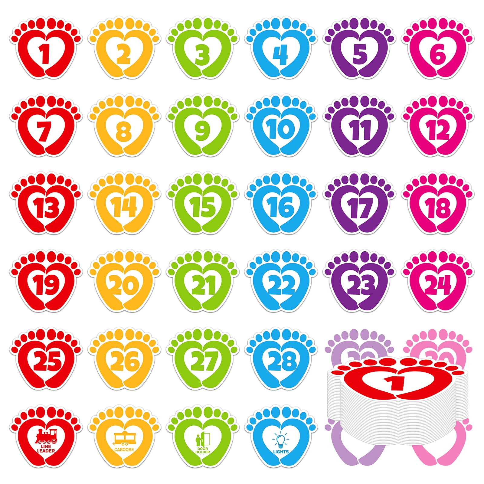 WaaHome Line up Spots for Classroom Floor Number stickers for Classroom ...