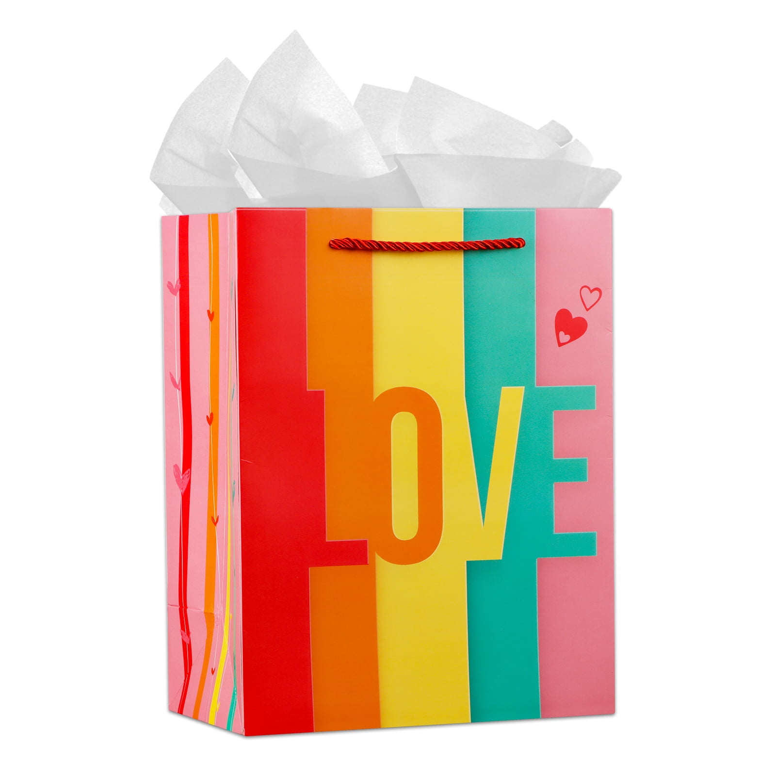 WaaHome Love Gift Bag for Valentine's Day Medium Gift Bag with Tissue ...