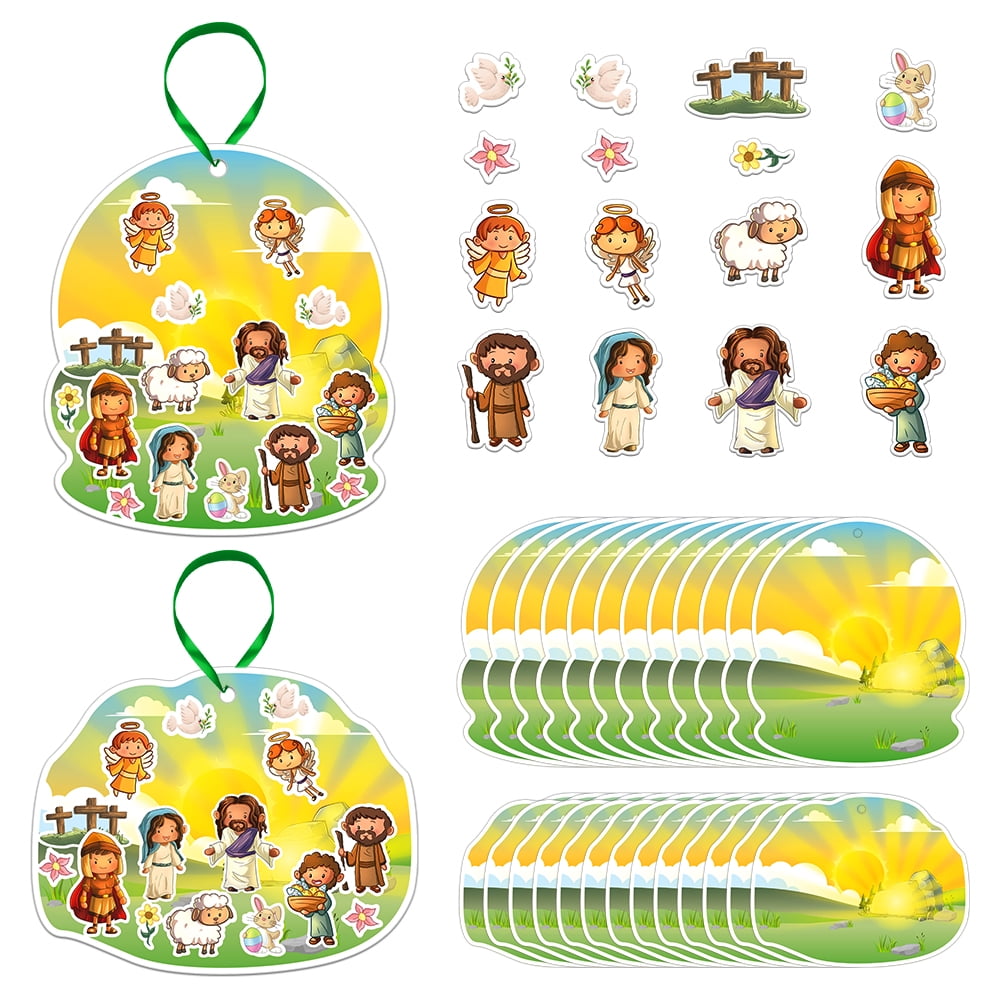 WaaHome Make an Easter He Lives Scenes Stickers Crafts Kit Easter Jesus ...