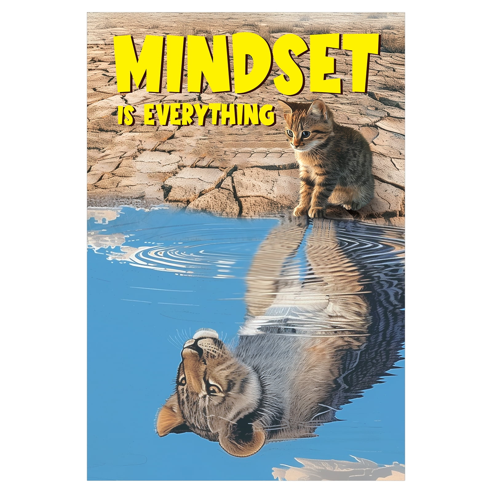 WaaHome Motivational Posters - 11.2x16.5'' Mindset is Everything Wall ...
