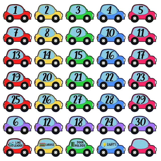 WaaHome Number Spot Markers Stickers 36PCS Colorful Car Line Up Spots ...