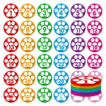 WaaHome 4" Number Spot Markers Stickers, 36pcs Line Up Spots Dots for ...