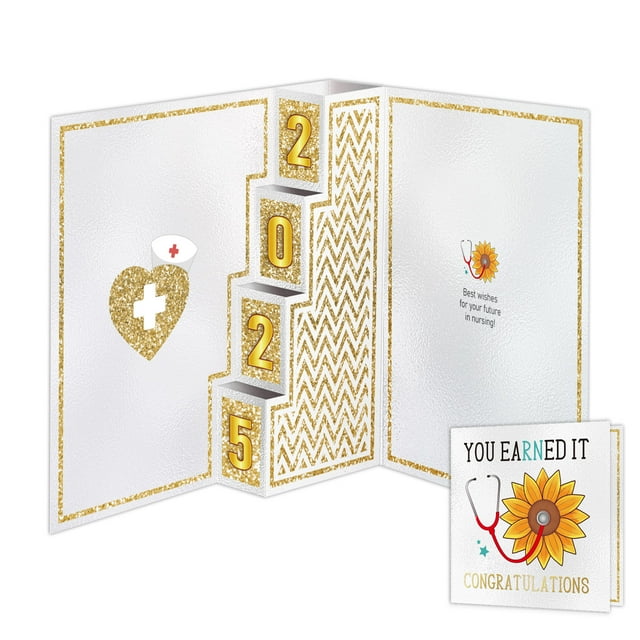 WaaHome Nurse Graduation Pop Up Card - with Envelope Perfect for ...