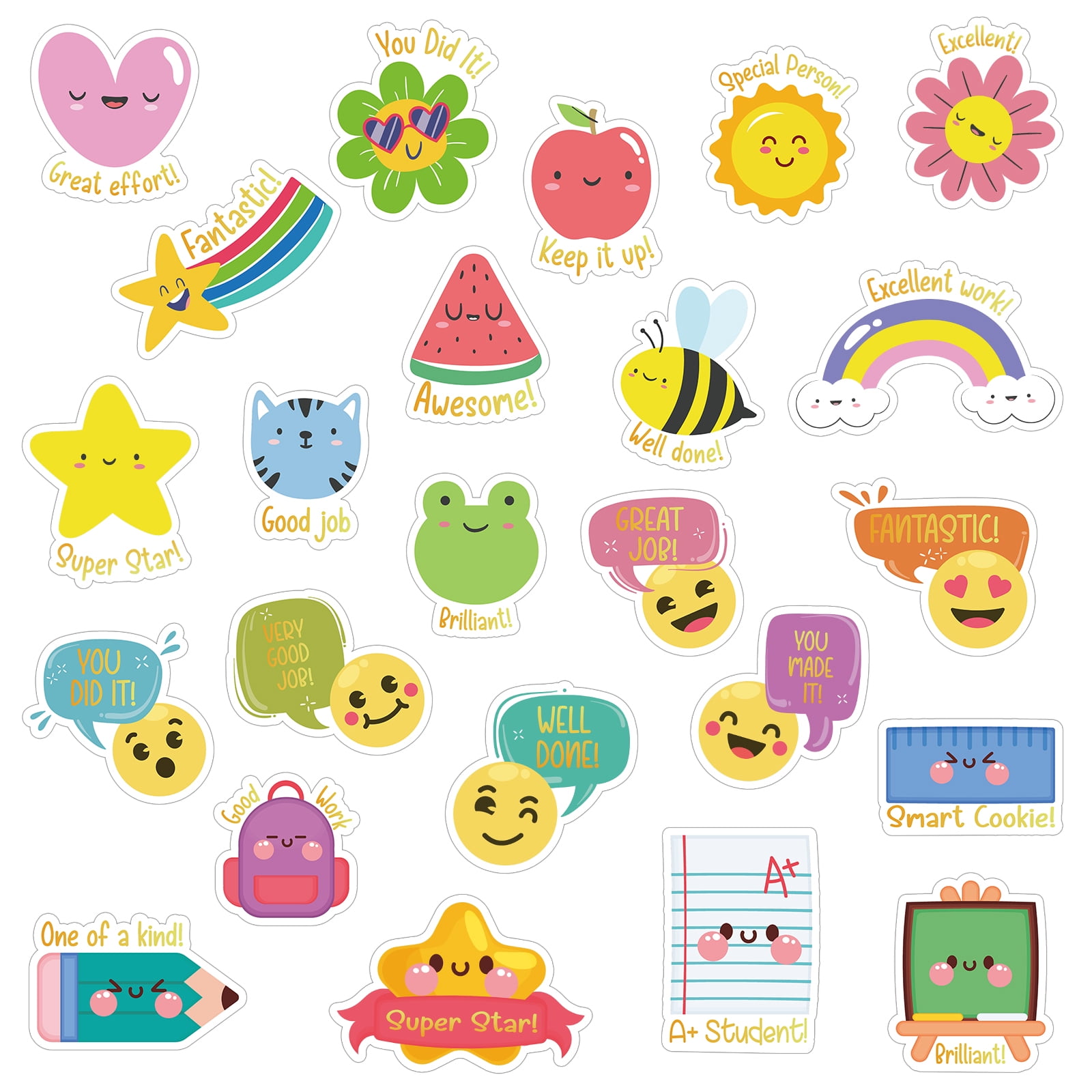WaaHome Reward Stickers for Kids Classroom - 24 Designs 72PCS Teacher ...