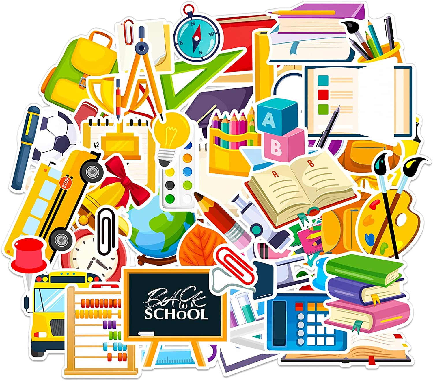 WaaHome School Stickers 60pcs Science Stickers for Students Scrapbook ...