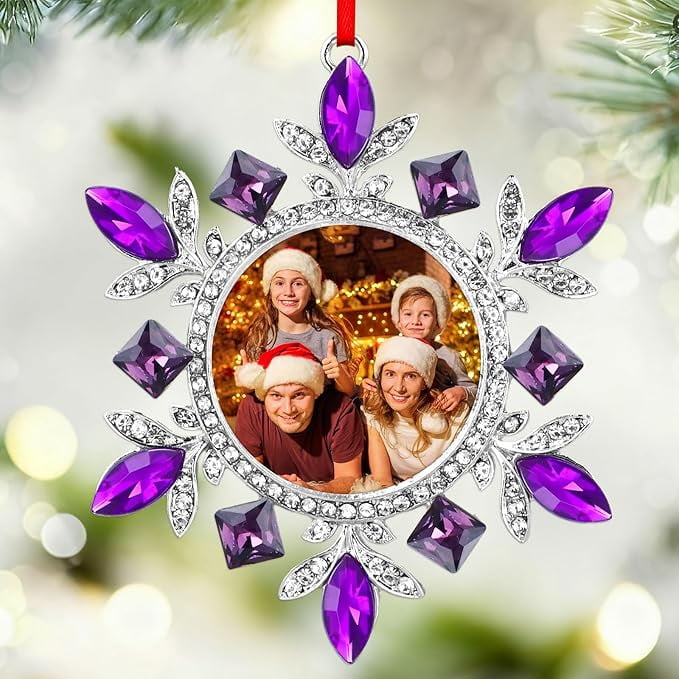 WaaHome Snowflake Picture Frame Christmas Ornaments 2025 for Xmas Tree ...