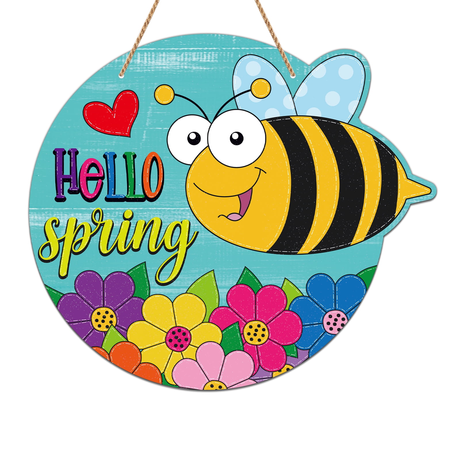 WaaHome Spring Decorations for Home, Colorful Flowers Bee Hello Spring ...