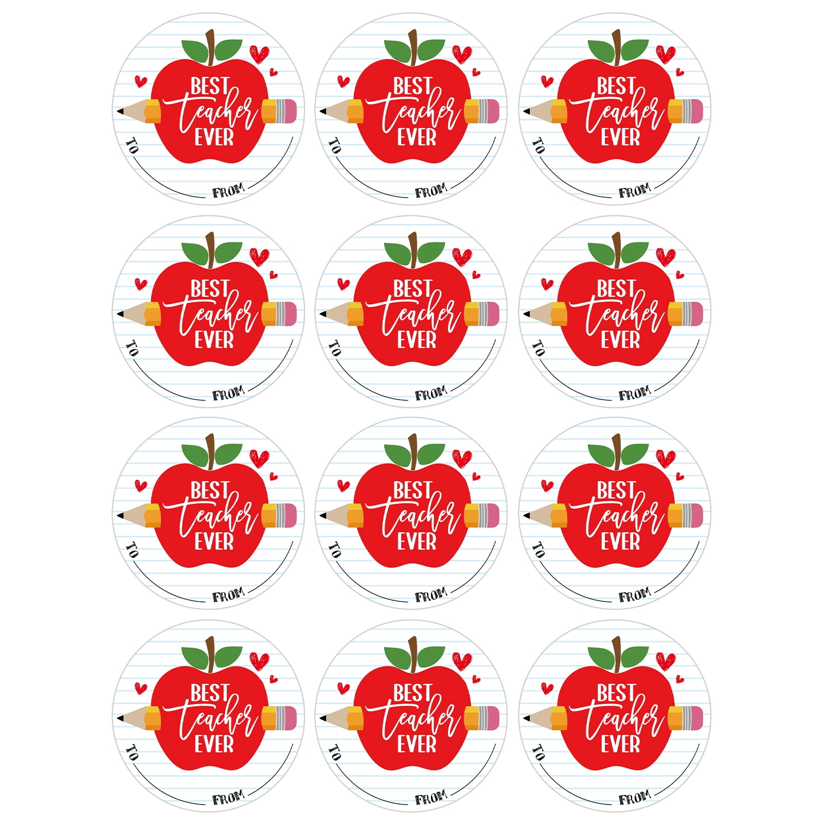 WaaHome Teacher Appreciation Stickers 1.5" 36pcs Thank You Teacher ...