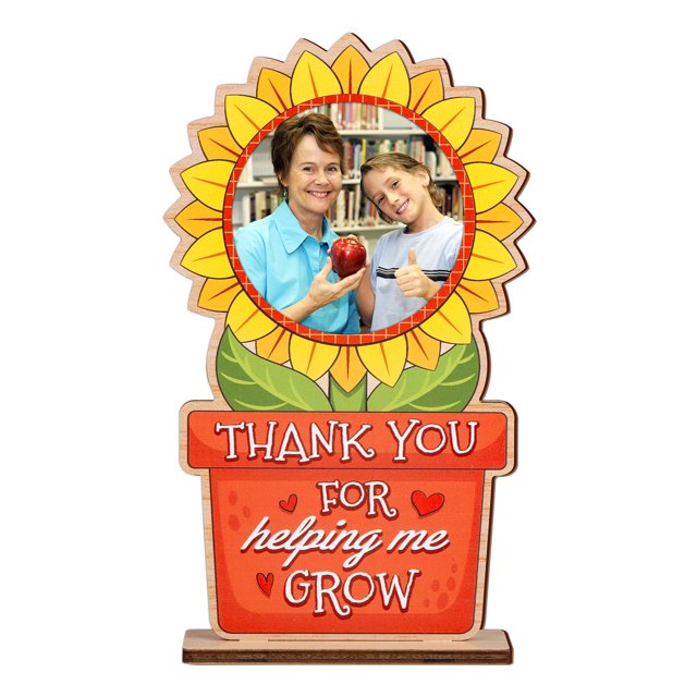 WaaHome Teacher Picture Frame Thank You for Helping Me Grow Sunflower Teacher Appreciation Gifts ...