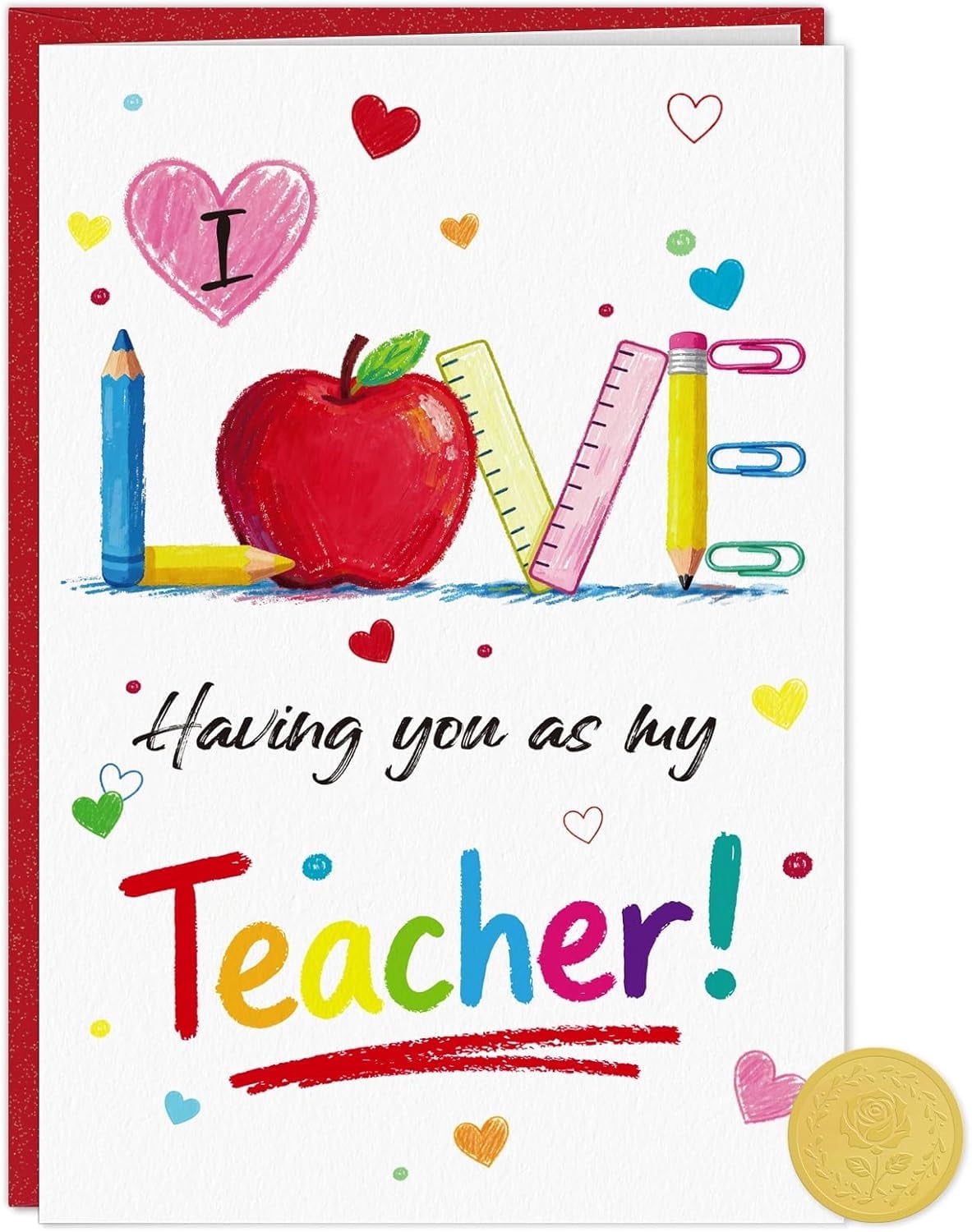WaaHome Teacher Valentine Card - I Love Having You as My Teacher ...