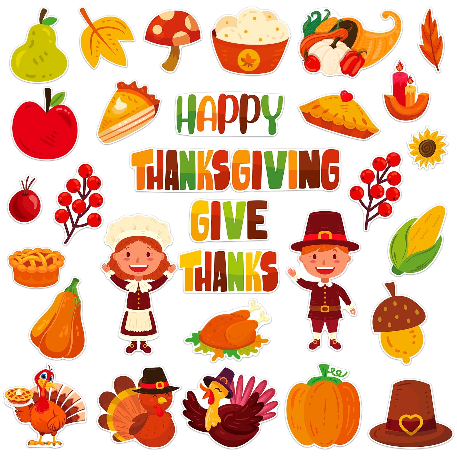 WaaHome Thanksgiving Cutouts, 50PCS Turkey, Maple, Pumpkin, Classroom ...