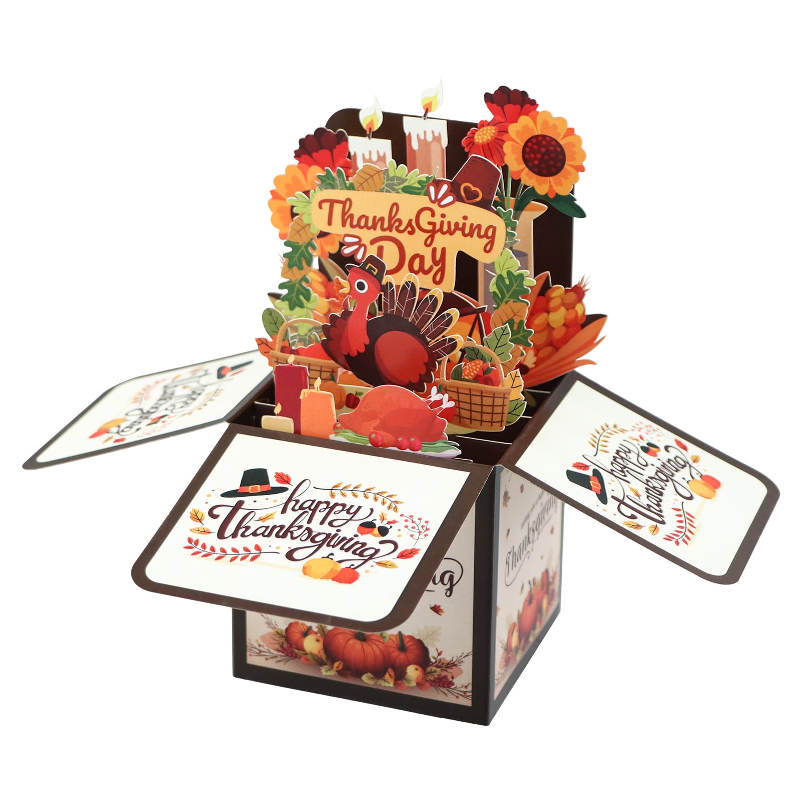 WaaHome Thanksgiving Pop Up Card 3D Turkey Thanksgiving Greeting Cards ...