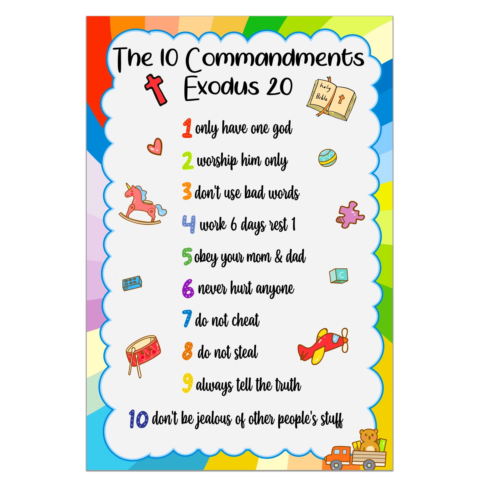 Póster Religioso de los Diez Mandamientos para la Chile | Ubuy