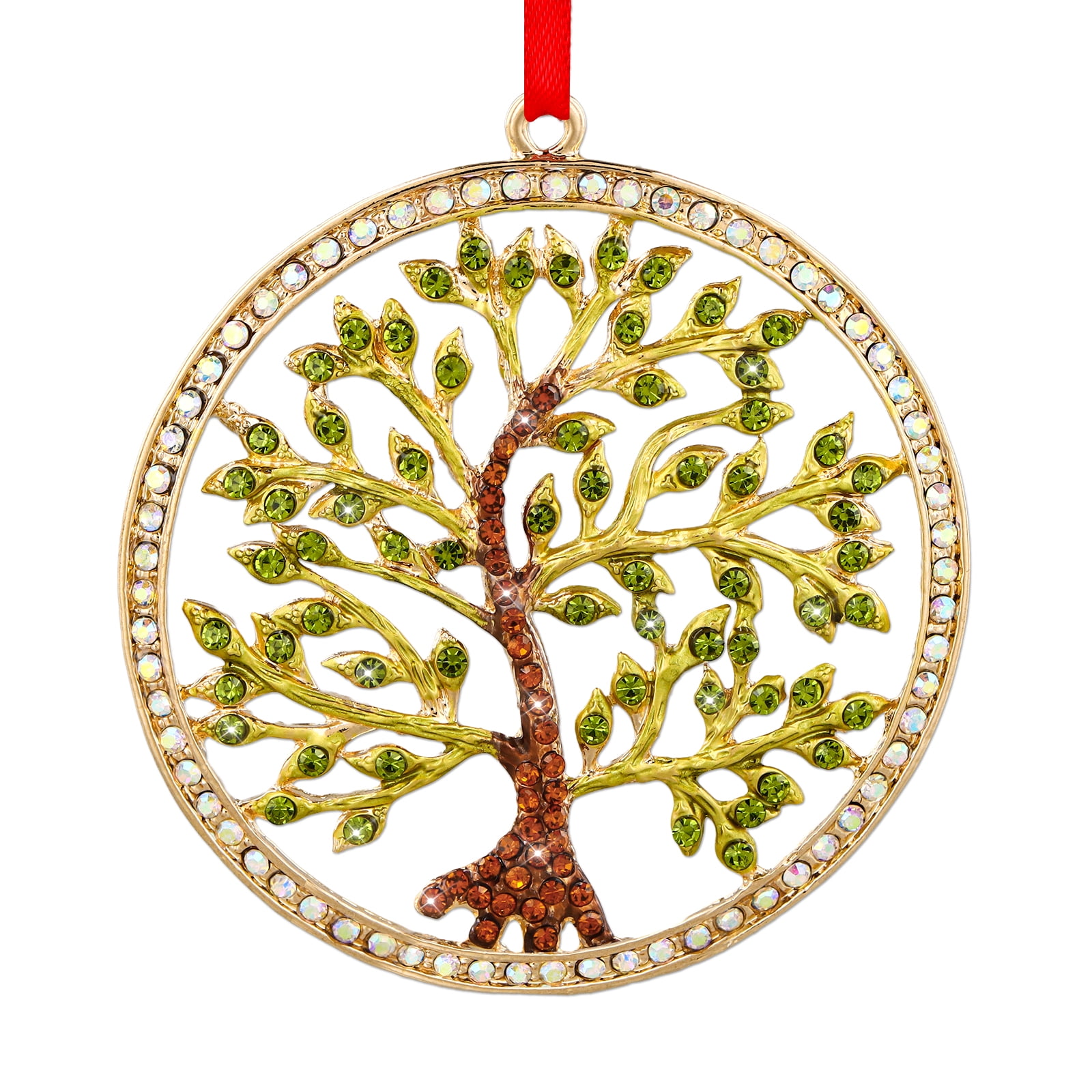 WaaHome Tree of Life Christmas Ornament - Metal Tree of Life Ornaments ...