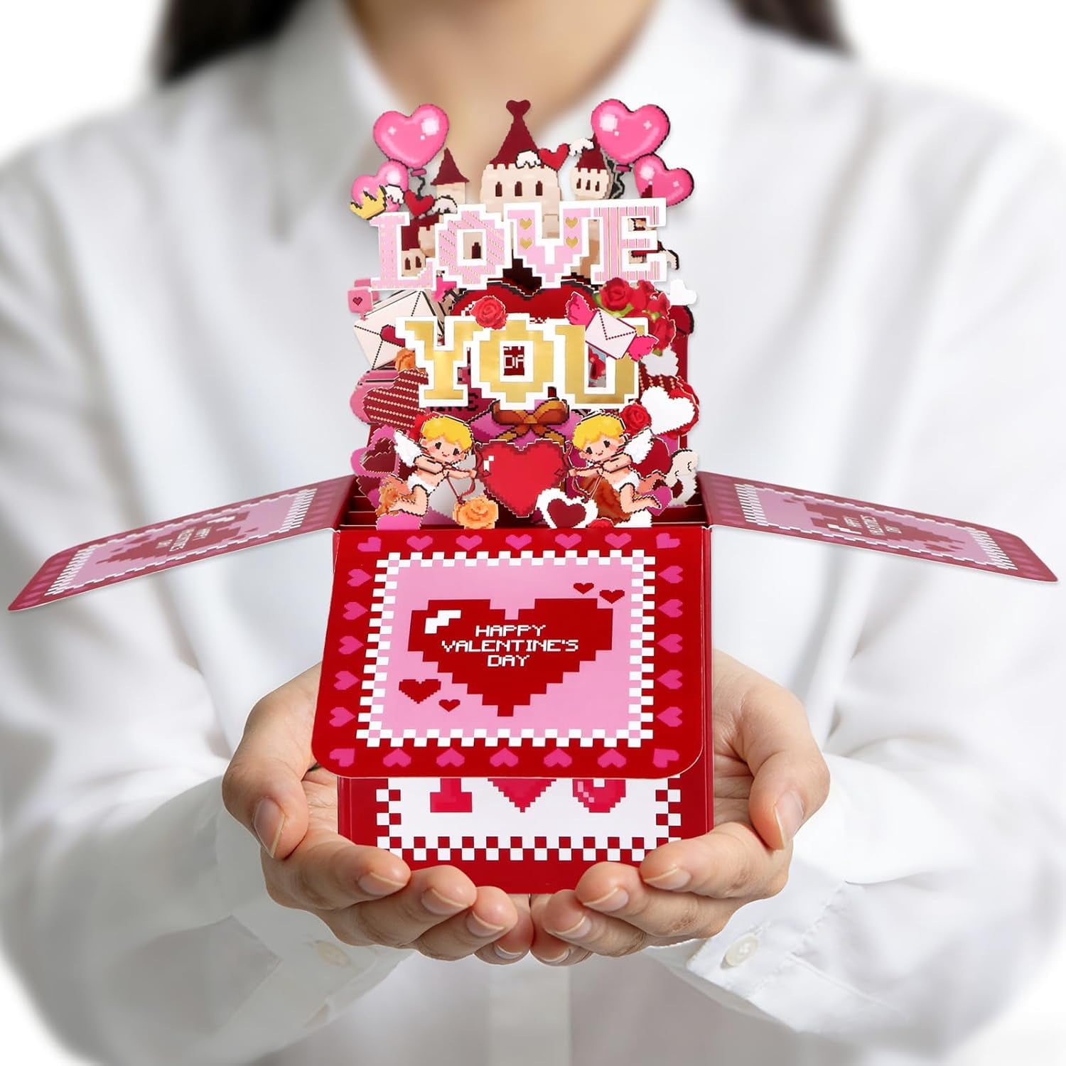 WaaHome Valentines Day Card - 3D Castle Cupids Pop Up Valentines Cards ...