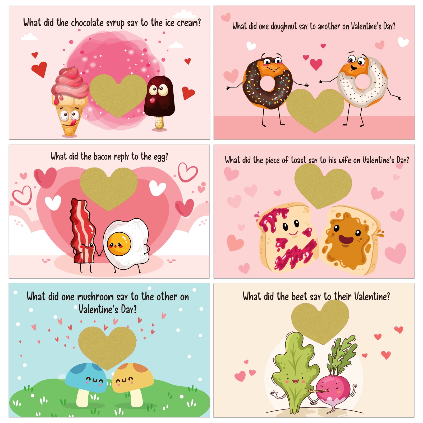 WaaHome Valentines Scratch Off Cards - Joke Valentines Cards for Kids ...