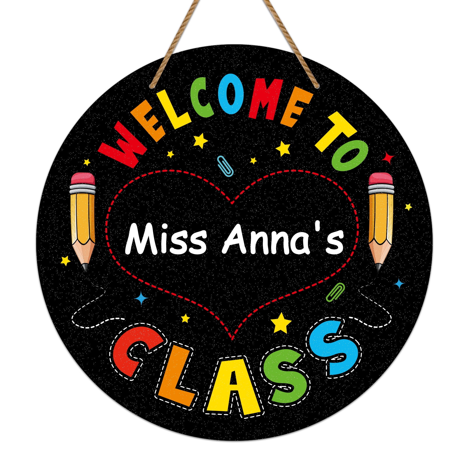 WaaHome Welcome Sign for Classroom Door Decorations 11.3" Personalized ...