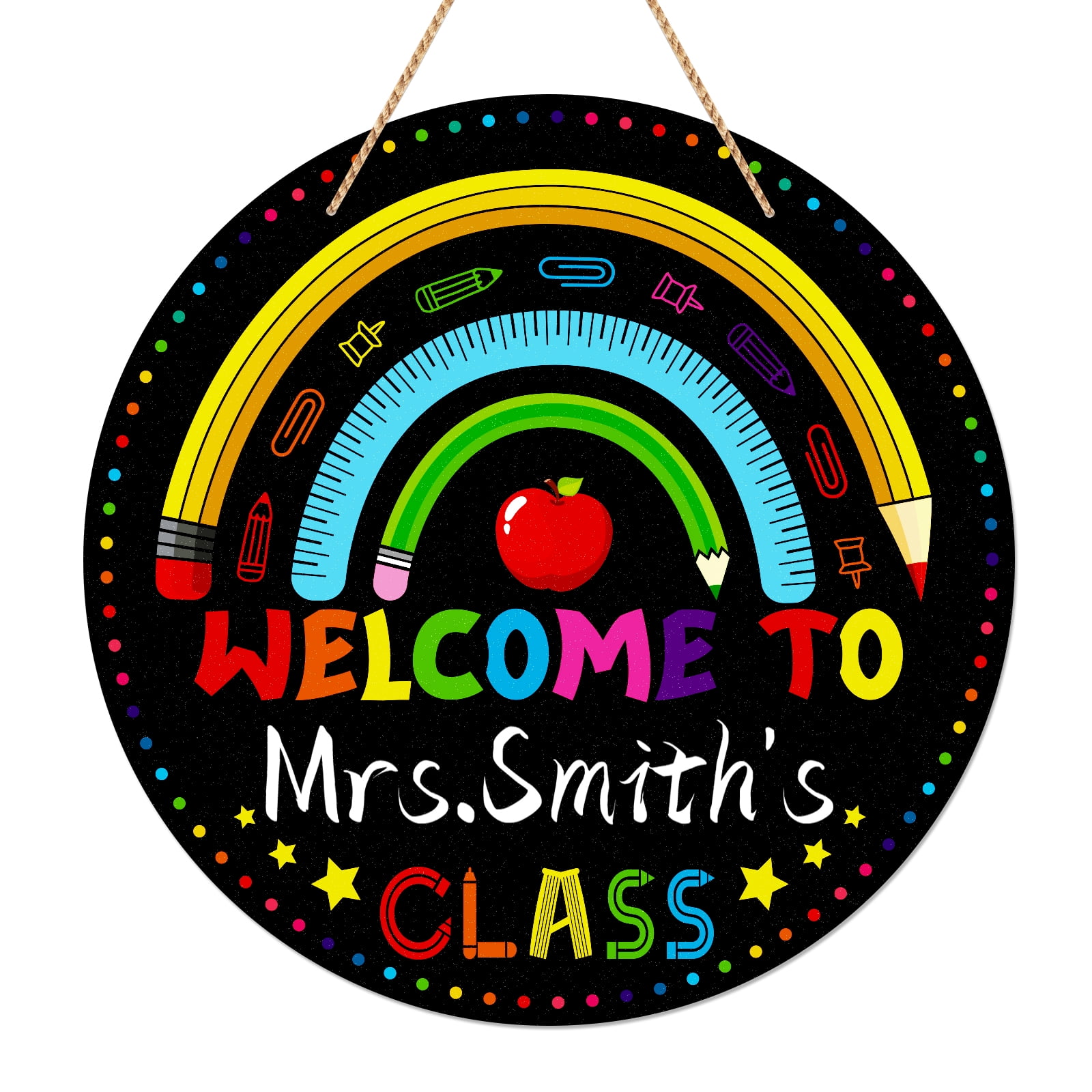 WaaHome Welcome Sign for Classroom Door Decorations 11.5" Personalized ...