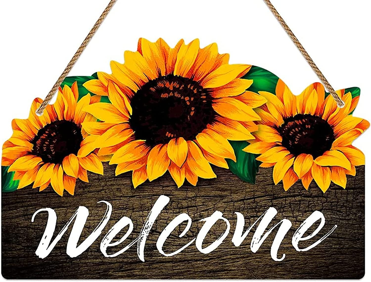 WaaHome Welcome Sign for Front Door,8"x 12" Sunflower Welcome Sign ...