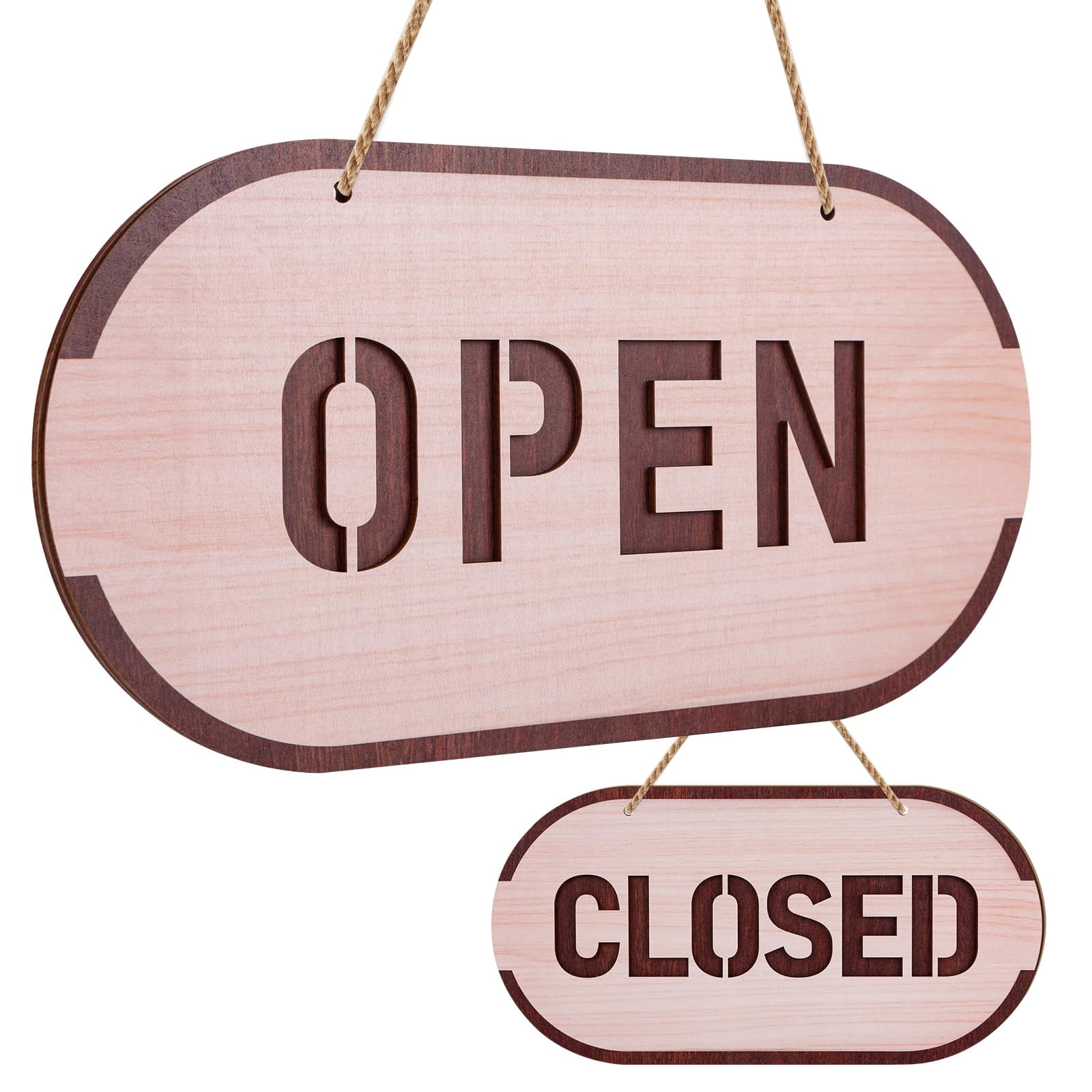 WaaHome Wood Open Sign for Business - 6''X12'' Open Closed Sign ...