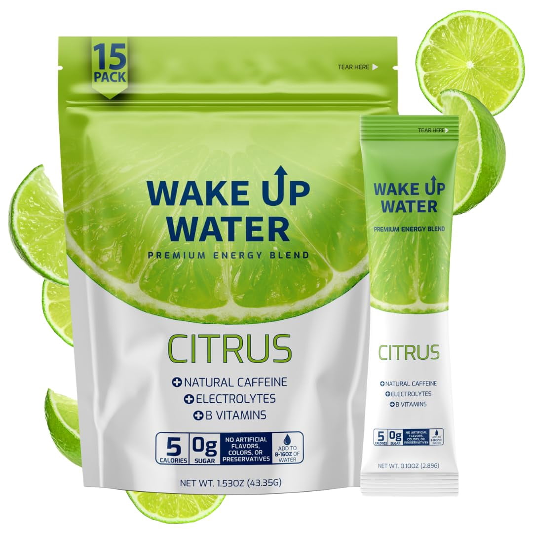 Waake Up Water Energy Drink Mix, Sugar Free Clean Energy Powder with ...