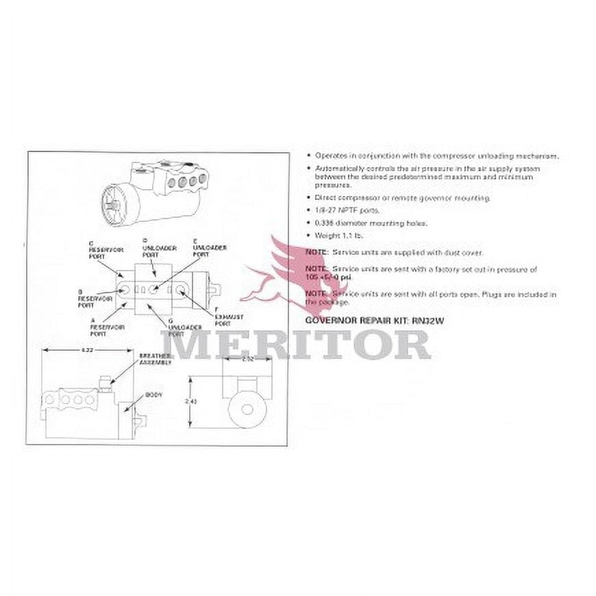 Wabco WKN18532 Air Brake Compressor Governor - Walmart.com