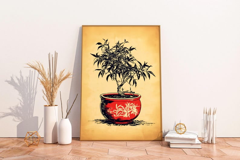 Wabi Sabi Bonsai Poster, Japandi Zen Aesthetic, Minimalist Nature Wall ...