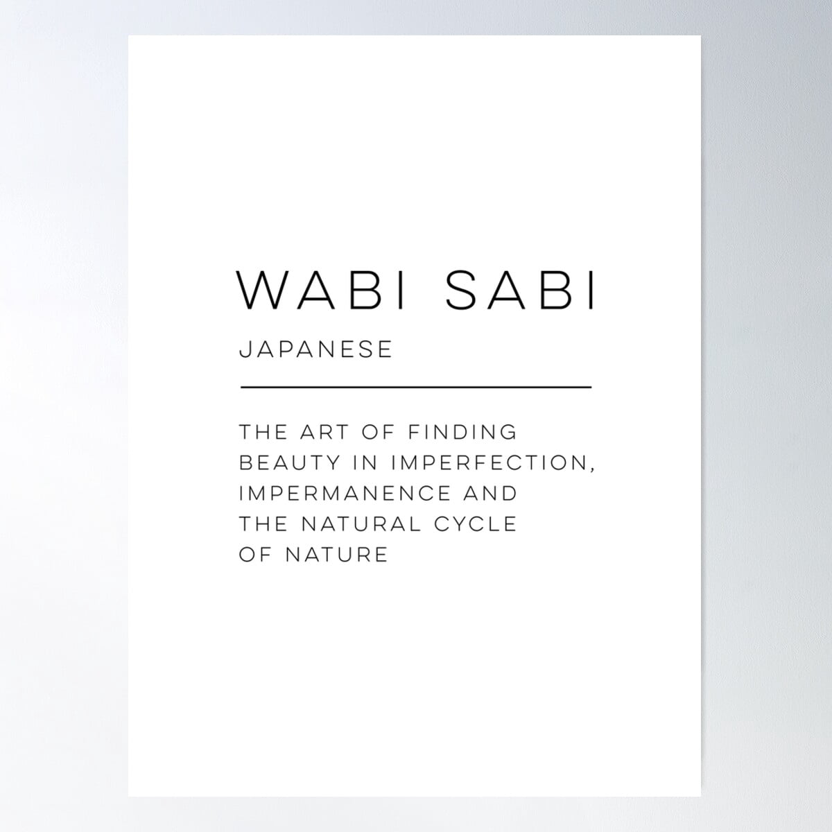Wabi Sabi Definition Poster Wall Art, Modern Wall Decor For Living Room ...