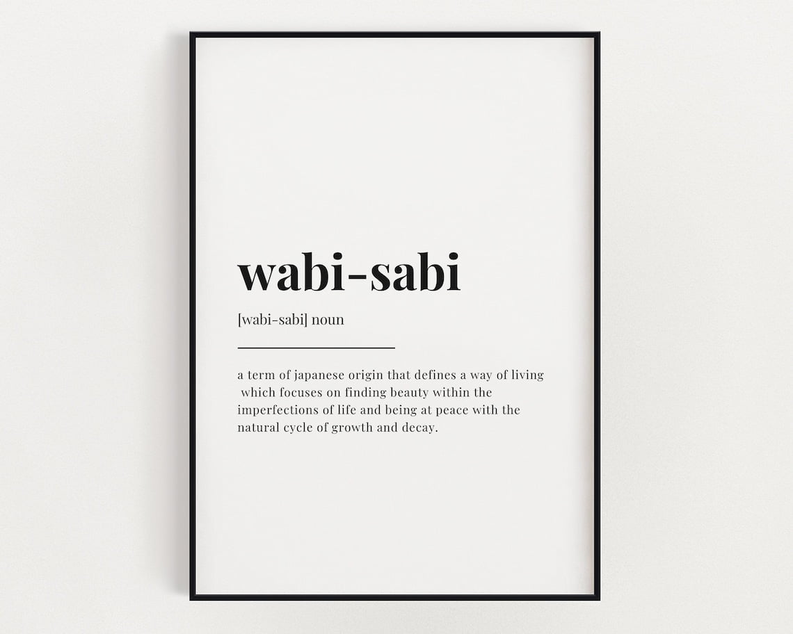 Wabi Sabi Definition Print, Wabi Sabi Wall Art, Definition Print, Quote ...