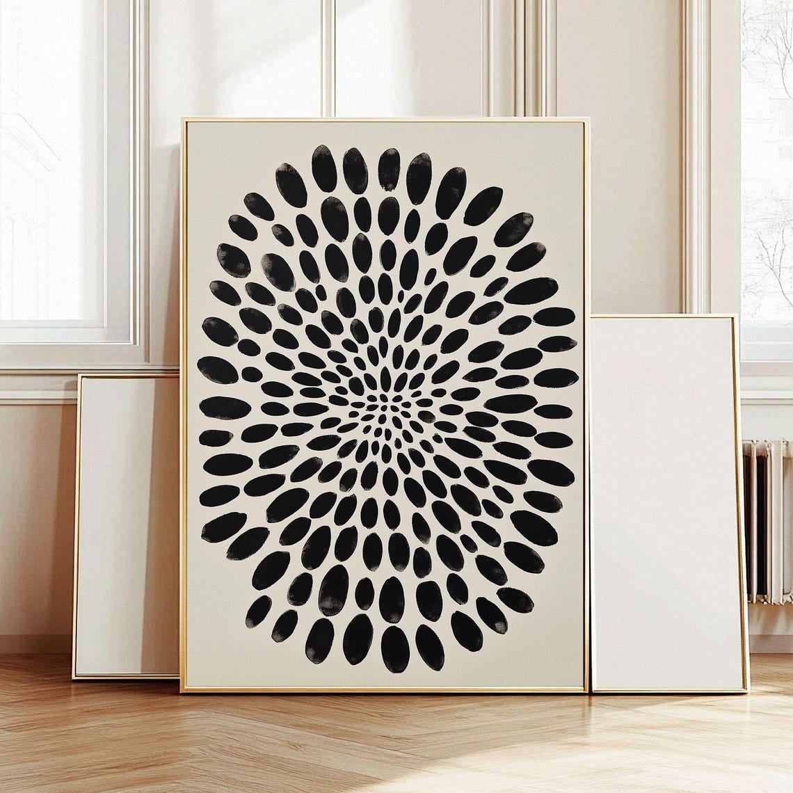 Wabi Sabi Print Wall Art Decor Japandi Minimalism Artwork Black Dot Pattern Art Contemporary ...