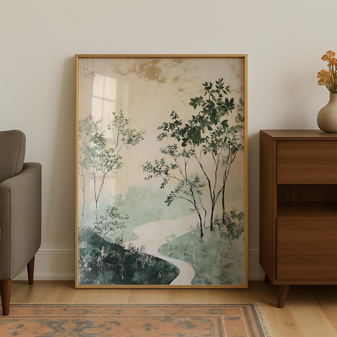 Wabi Sabi Wall Art, Sage Green Wall Art, Japandi Art, Able Art ...