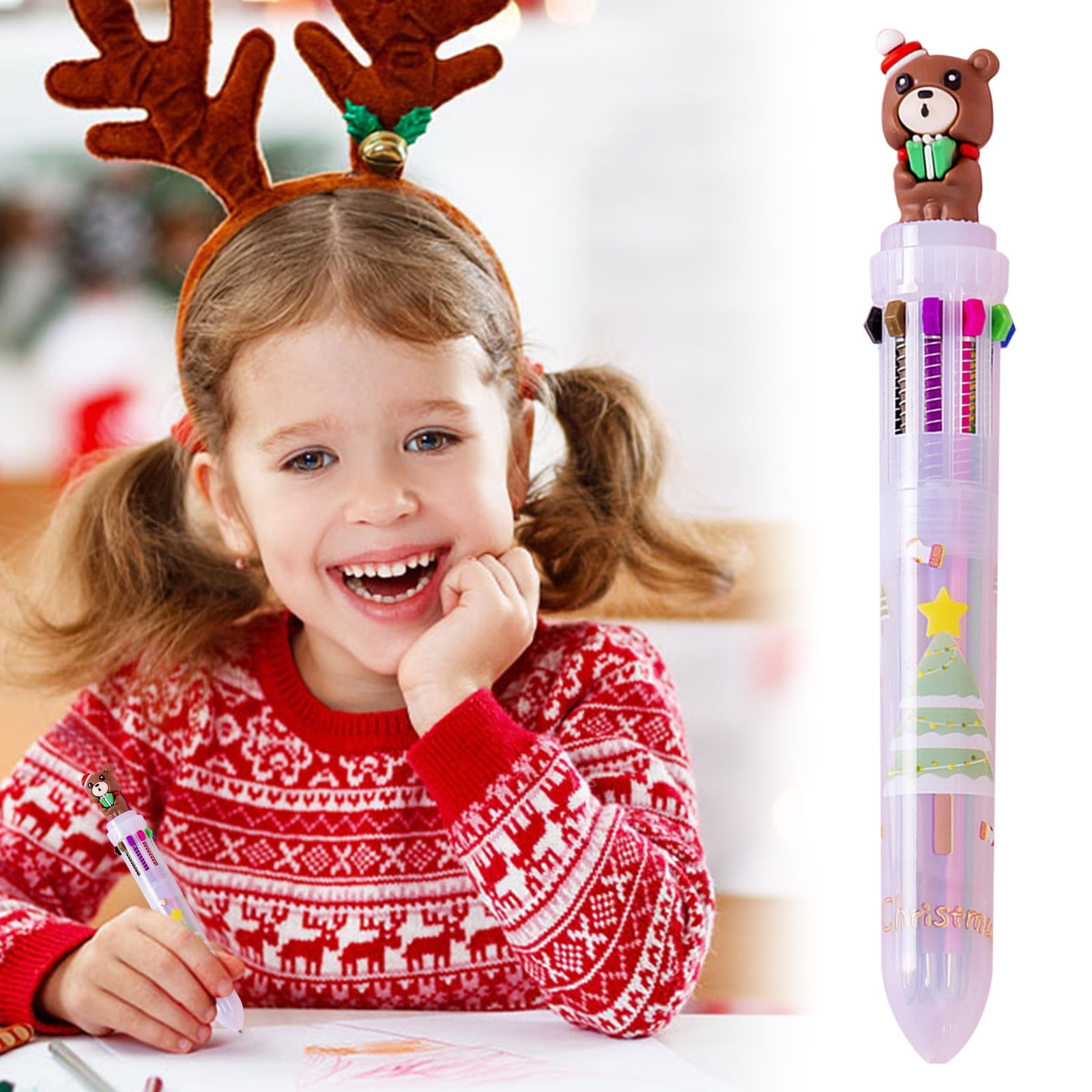 WabiNook Cartoon Christmas 10 Color Ballpoint Pen Christmas Student ...